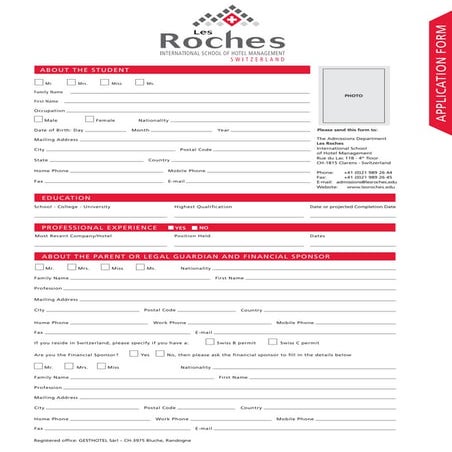 Les Roches Application Form | PDF