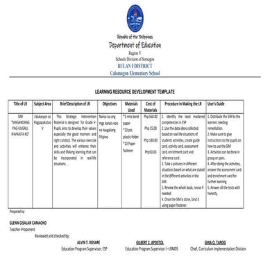 LRD-TEMPLATE.docx for educational purposes | PPT