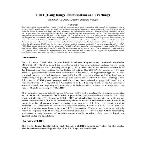 LRIT(Long Range Identification and Tracking)- shipstechnic edition no ...