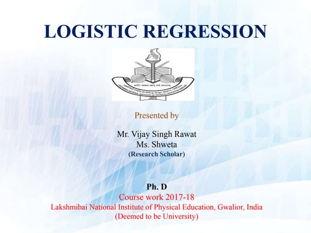 Logistic regression | PPTX