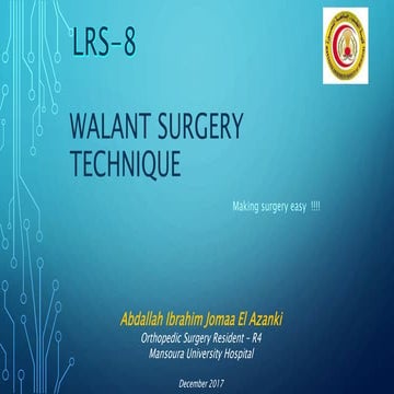 WALANT -Wide Awake Local Anesthesia No Tourniquet Surgery Technique | PPTX