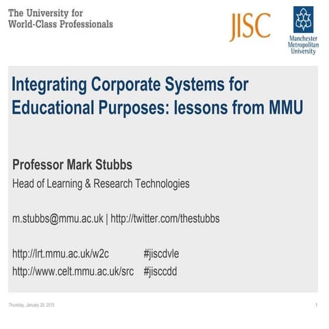 Integrating Corporate Systems at MMU | PPT
