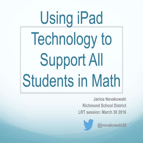 SD38 LRT March 2016 math apps | PPTX