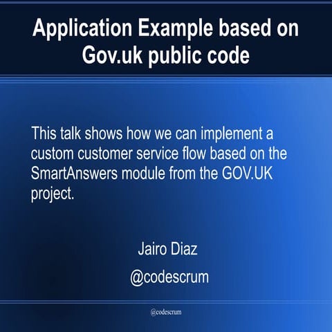 London Ruby User Group - Application Example based on Gov.uk public code | PPT