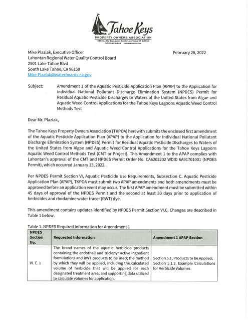 TRPA CMT Permit Letter | PDF | Law