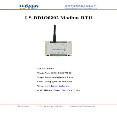 LS-RDIO0202 wireless I/O module 2DI 2DO wireless ON-OFF control | PDF
