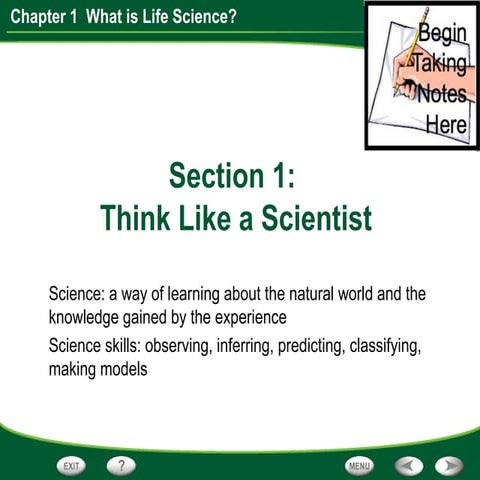 Life Science Chapter 1, Section 1 Think Like a Scientist | PPT