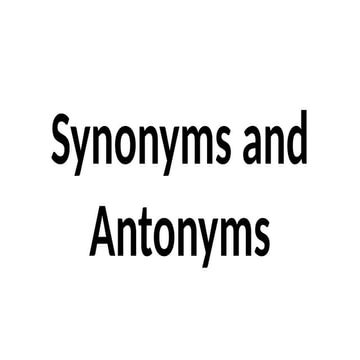 Learning strand 1 English Synonym and Antonym.pptx