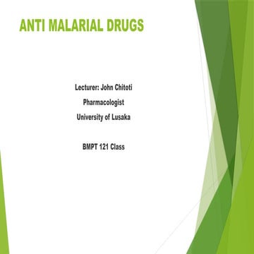Anti malarial drug classification | PDF