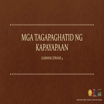 LS 5 Mga Tagapaghatid ng Kapayapaan | PPTX