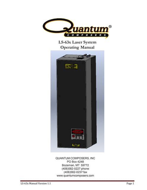 Quantum composers laser information sheet | PDF