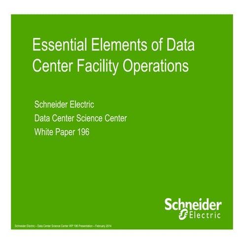 Essential Elements of Data Center Facility Operations | PPT