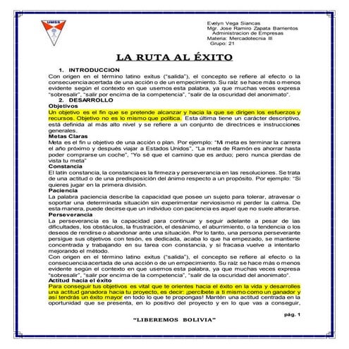 #12 LA RUTA AL EXITO | DOCX