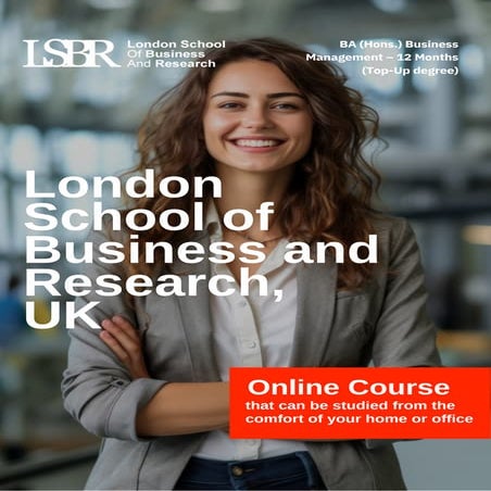 BA (Hons.) Business Management – 12 Months (Top-Up degree) - Delivered ...