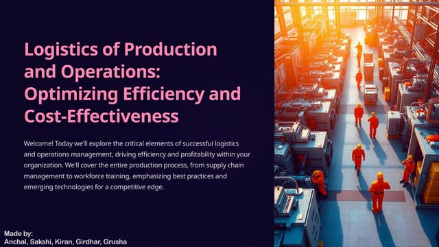 Optimization in supply chain | PPTX