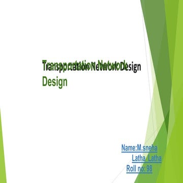 TRANSPORTATION NETWORK DESIGN | PPTX