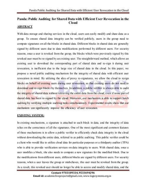 Maintaining Data Integrity for Shared Data in Cloud | PDF