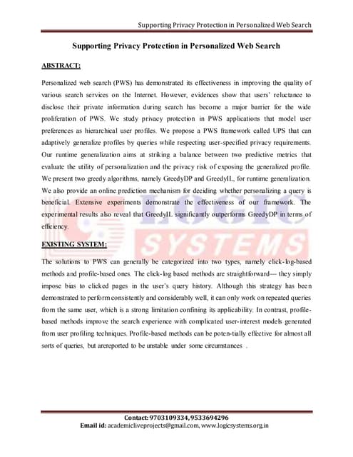 supporting privacy protection in pws | PDF