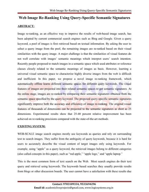 Web Image Re Ranking Using Query Specific Semantic Signatures Doc