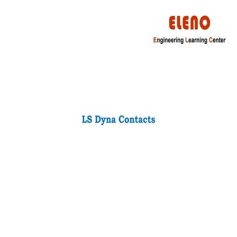 Ls dyna contacts_training_eleno | PDF