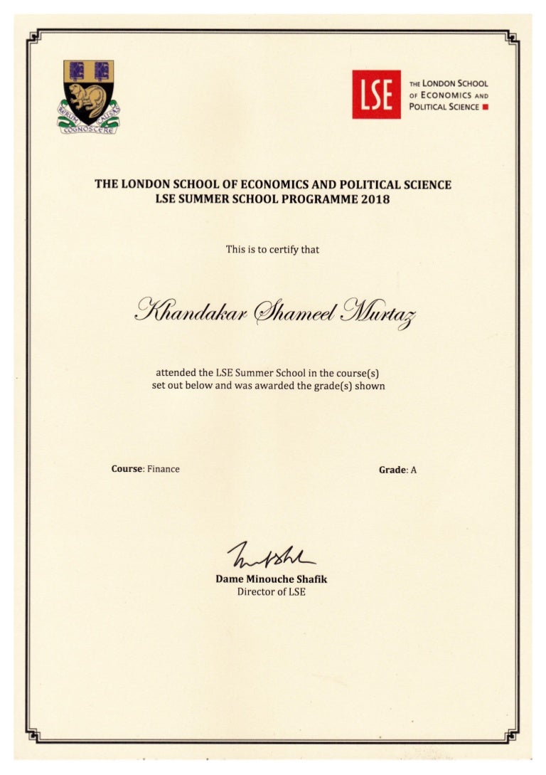 LSE Finance Certificate