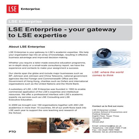 LSE Enterprise | PDF | Management Consulting Industry | Industries