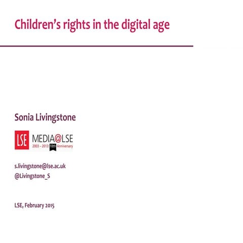 Children's rights in the digital age | PPT
