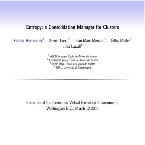 Entropy: a Consolidation Manager for Clusters | PDF