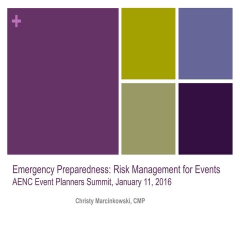 Event planners Emergency Preparedness: Risk Management | PPT