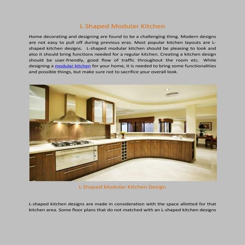 L shaped modular kitchen | PDF