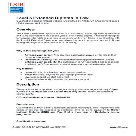 Level 5 Extended Diploma in Law | PDF