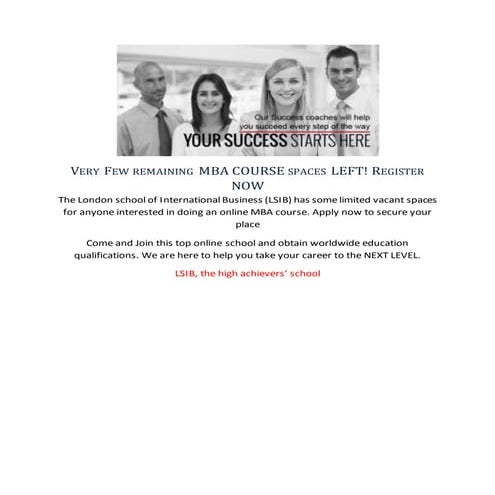 LAST CALL FOR MBA COURSE APPLICATIONS | DOCX