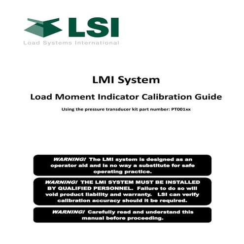 LSI LMI Calibration Guide.pdf SAFETY DEVICE | PDF