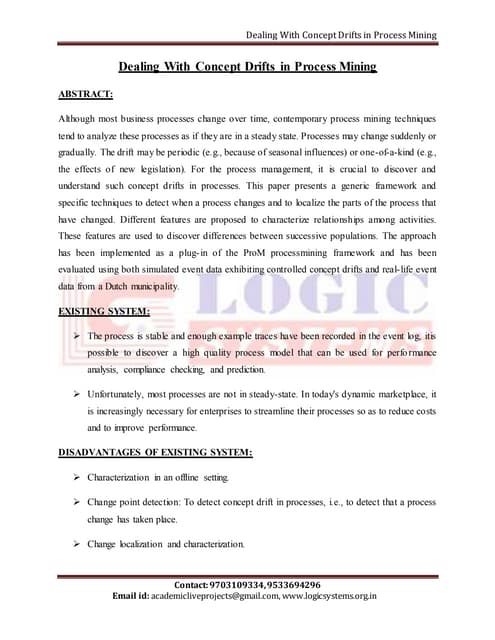 dealing with concept drifts in process mining | PDF dealing with concept drifts in process mining | PDF