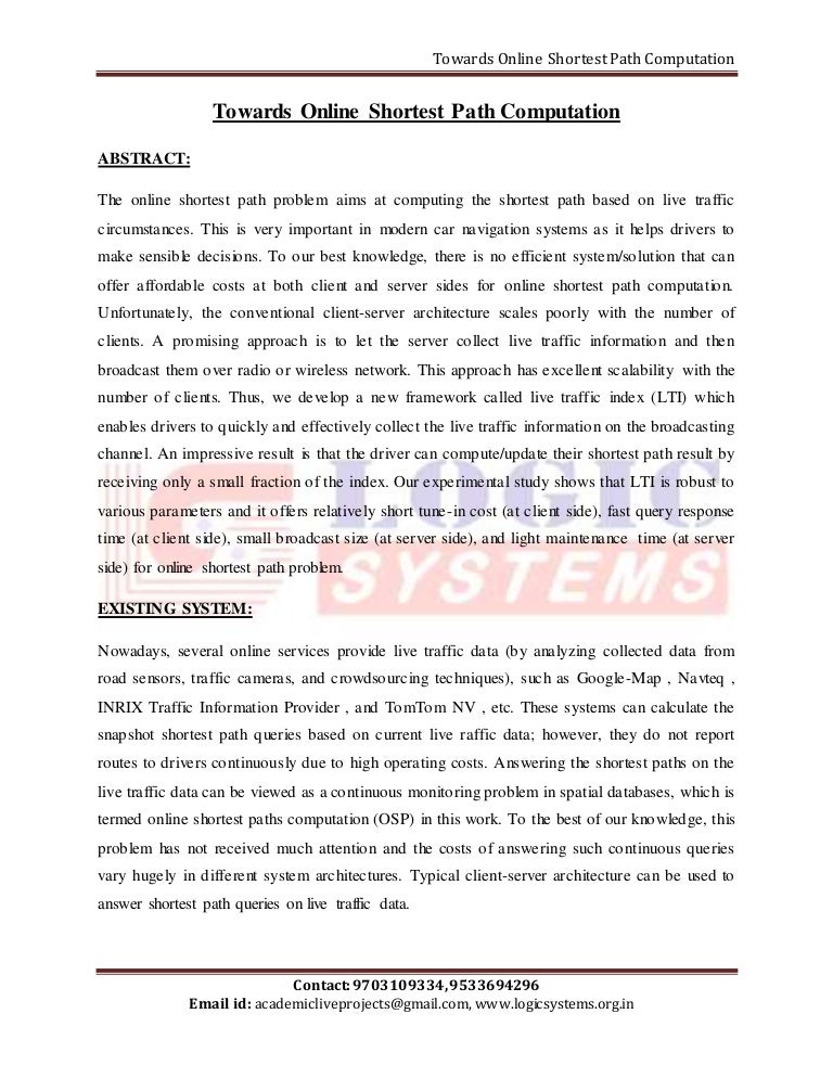 Towards Online Shortest Path Computation