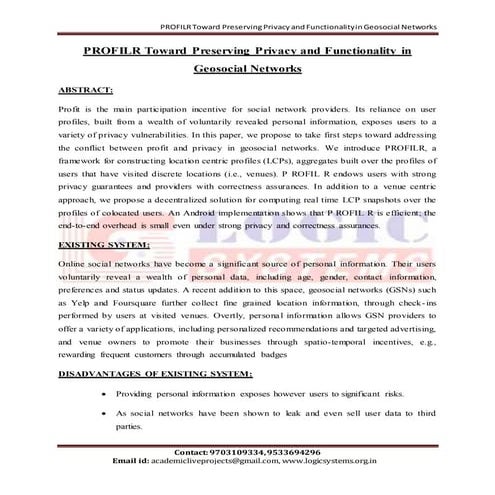 profilr toward preserving privacy and functionality in geosocial ...