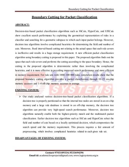 Boundary Cutting For Packet Classification
