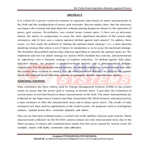 On False Data Injection Attacks Against Power System State Estimation Modeling And
