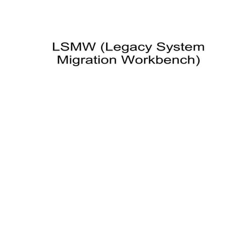Sap Abap Lsmw Beginner Lerning Tutorialpdf 