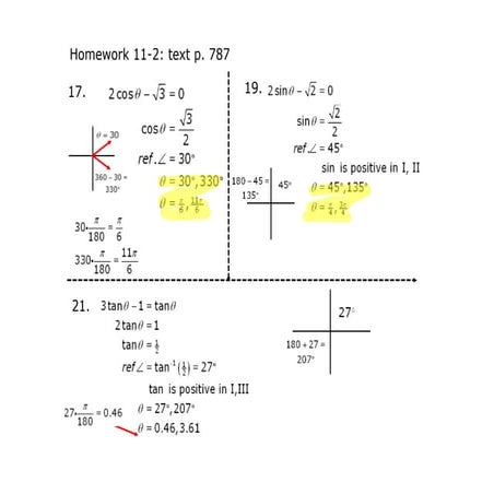 Lsn 11-3 Solving Second Degree Trig Equations | PDF