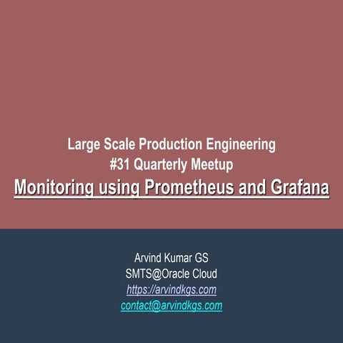 Monitoring Using Prometheus And Grafana Ppt