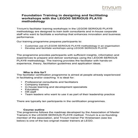 Presentation LSP - Lego® Serious Play® | PDF