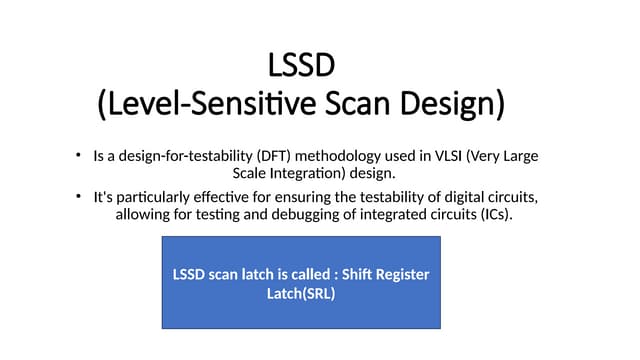 Lssd Level Sensitive Scan Design Vlsi Ece 6th Sem Pptx Computing