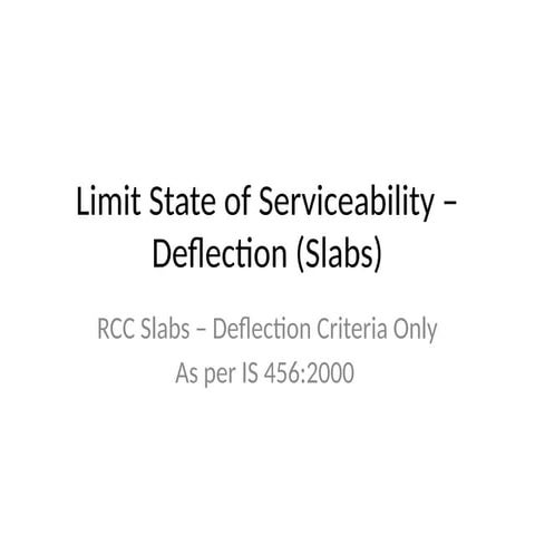 Comprehensive Guide to Limit State Serviceability and Deflection ...