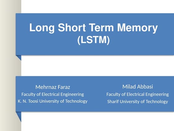 Long Short Term Memory LSTM | PPTX