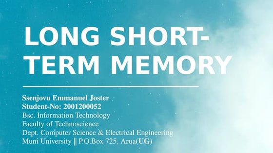 Long Short Term Memory LSTM | PPTX