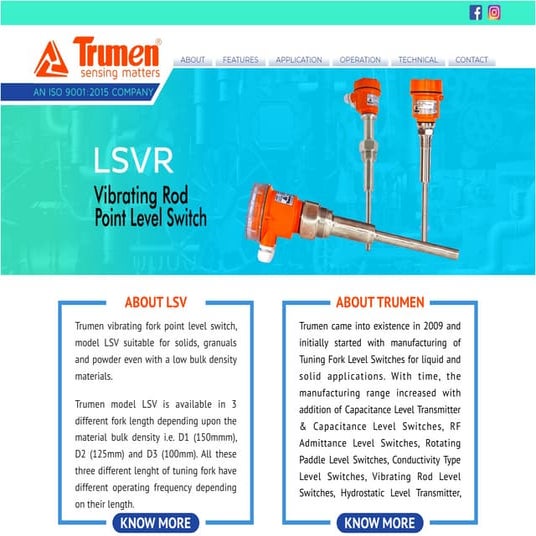 Trumen Vibrating Rod Point Level Switch Supplier Manufacturer Exporter ...