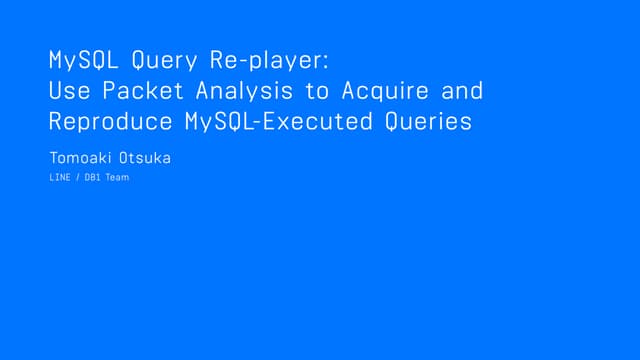 Mysql Query Replayer Use Packet Analysis To Acquire And Reproduce 8562