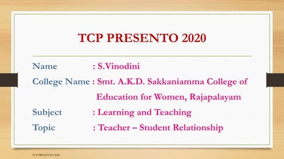 Student teacher relationship | PPT