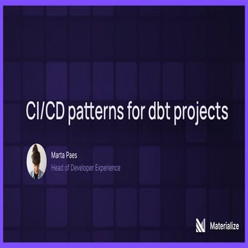 CI/CD patterns for dbt Projects | PDF
